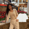 정채연 옷 데일리룩 패션 온앤온 반팔 자켓 가격은 네이버 블로그