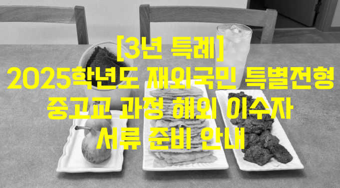3년 특례 2025학년도 재외국민 특별전형 중고교 과정 해외 이수자서류 준비 안내 네이버 블로그