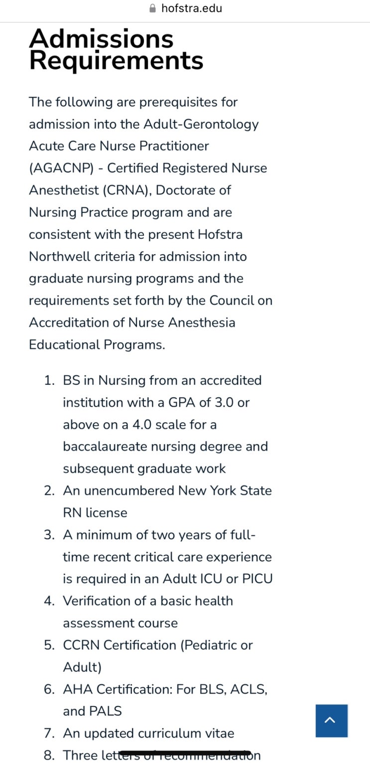 (CCRN/ CRNA) 우리집이랑 가까운 Hofstra CRNA School 입학 정보 : 네이버 블로그