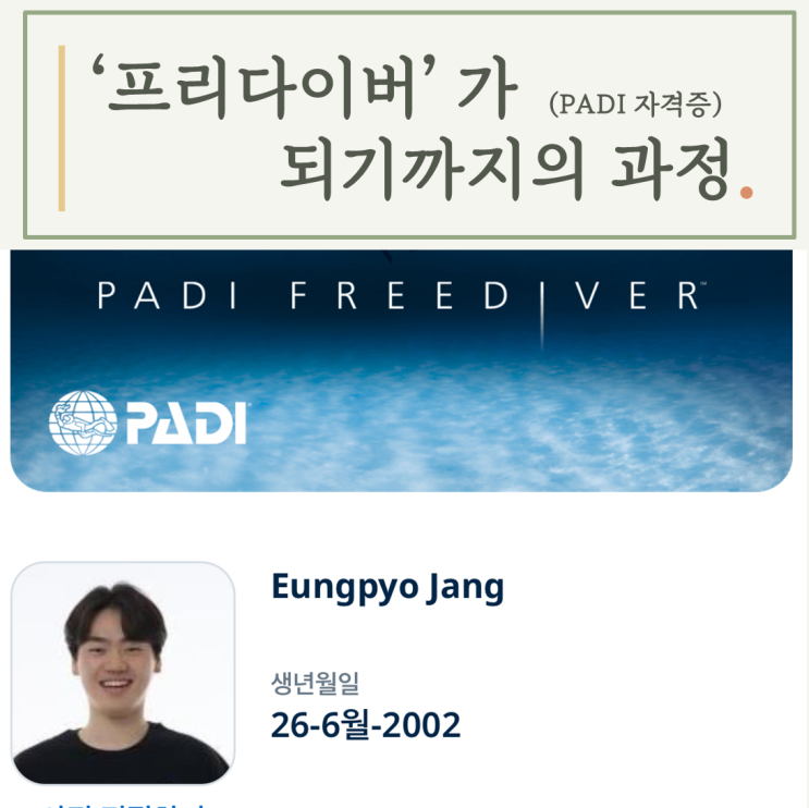 [9편] '프리다이버'가 되기까지의 과정🤿 (PADI 자격증 후기) : 네이버 블로그