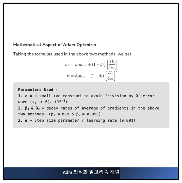 Adam 최적화(Optimizer) 알고리즘 개념 : 네이버 블로그
