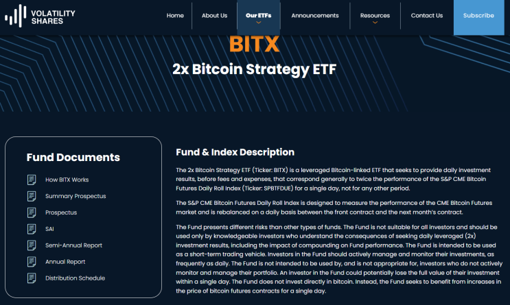 비트코인 선물계약 2배 추종 레버리지 etf "BITX" 월 분배금 지급 시작 (ft. bito bitx bitu eeth) : 네이버 블로그