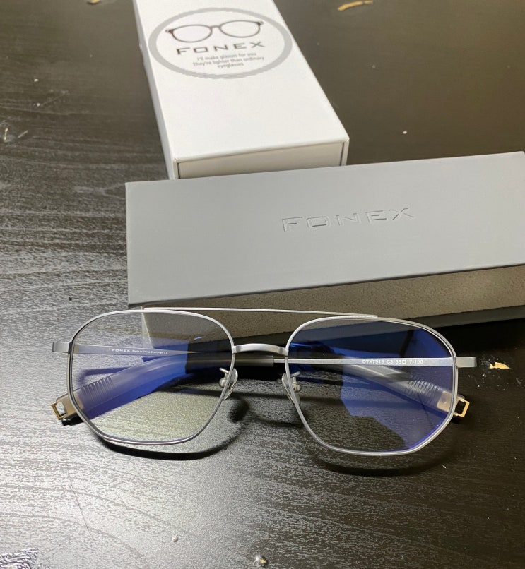 [패션 한량] 포넥스 더블 브릿지 안경, 저렴하게 즐기는 티타늄안경, 레트로 열풍에 동참해보자! 알리 Fonex 티타늄 더블 ...