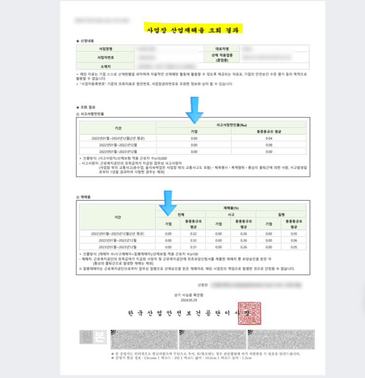 산업재해율 확인서 사업장 산업재해율 조회 결과 발급 방법 네이버 블로그