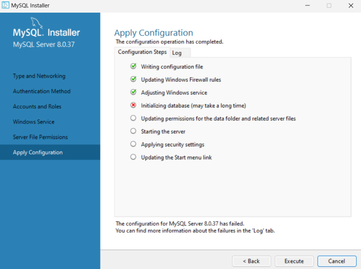 MySQL(8.0.37) 설치 및 Initializing database 에러 해결 : 네이버 블로그