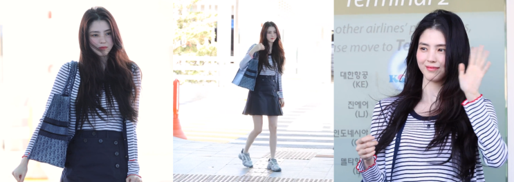 인간 디올 Dior 한소희 공항 패션 니트 트윈 세트 And 스커트 And 가방 And 스니커즈 정보 네이버 블로그