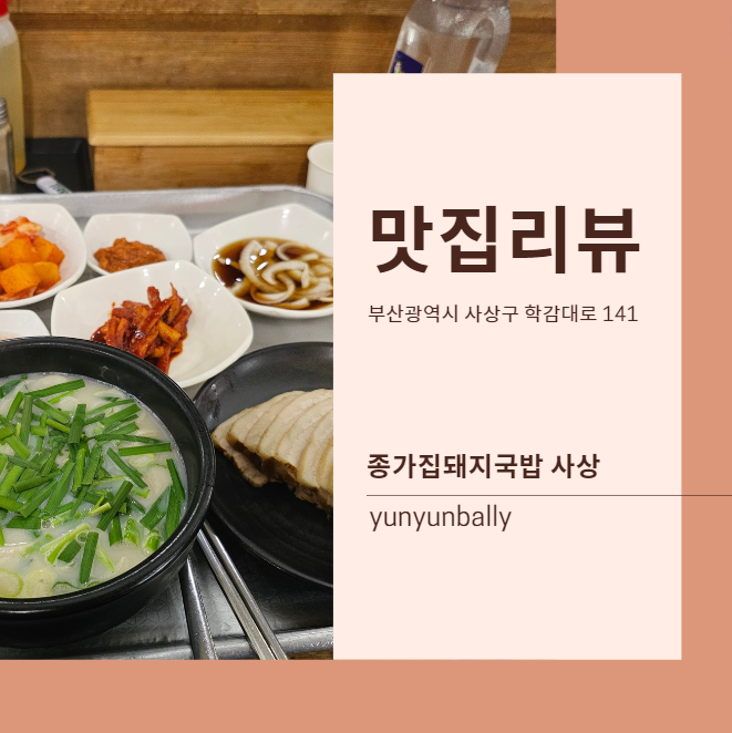 학장동 맛집 종가집 돼지국밥 수육백반 맛집 네이버 블로그