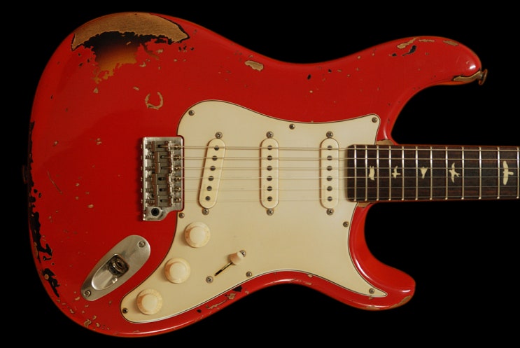 PRS 레릭 작업 - John Mayer Silver Sky (2021) Fiesta Red Relic : 네이버 블로그