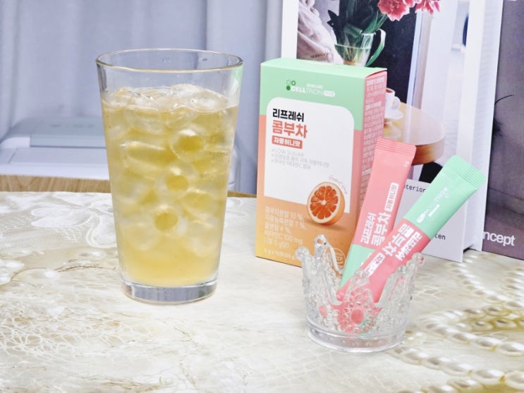 콤부차효능 알아보면서 상큼달달 자몽허니블랙티 집에서 즐기기 리프레쉬 콤부차 자몽 허니 맛 네이버 블로그