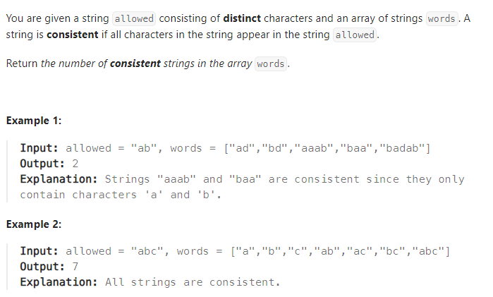 JAVA_LeetCode 1684_Count the Number of Consistent Strings : 네이버 블로그