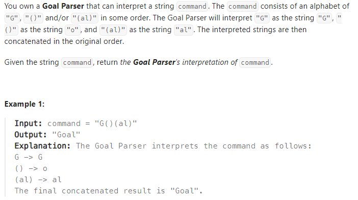 JAVA_LeetCode 1678_Goal Parser Interpretation : 네이버 블로그