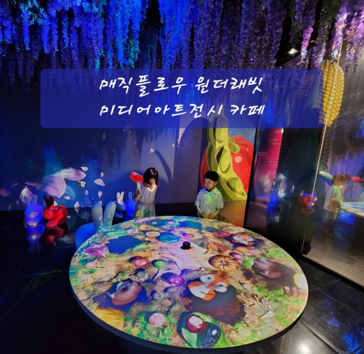 스타필드 고양 매직플로우 원더래빗 미디어아트전시 카페 아이와 실내 놀거리 네이버 블로그
