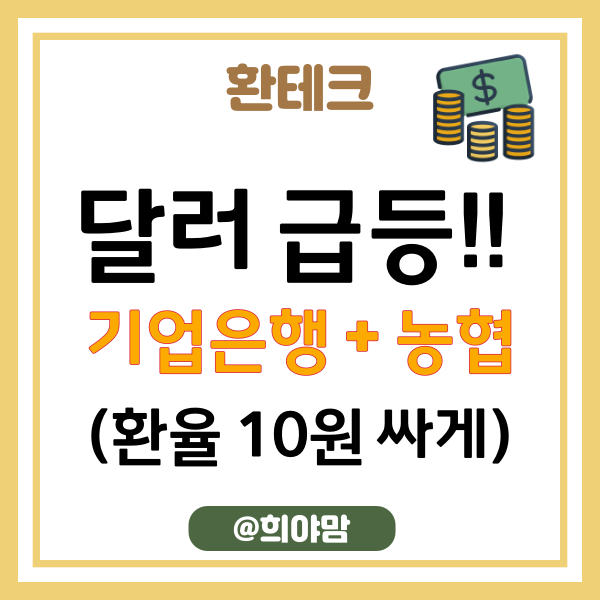 달러 시차환전 환테크 달러 급등 지금 달러를 사야 하는 이유 기업은행 농협 네이버 블로그