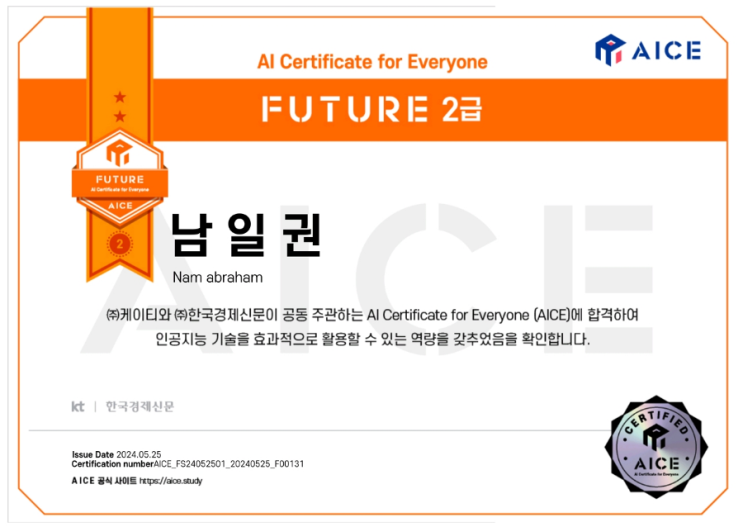 [자격증] AICE FUTURE 2급 : 네이버 블로그
