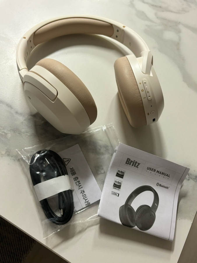 [러닝용 헤드셋, 가성비 헤드셋 추천] :: Britz 브리츠 BT4000 아이보리 : 네이버 블로그