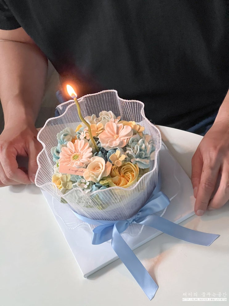 부천케이크맛집 디앙플 앙금플라워케이크 남편 생일 케이크로 대만족 네이버 블로그