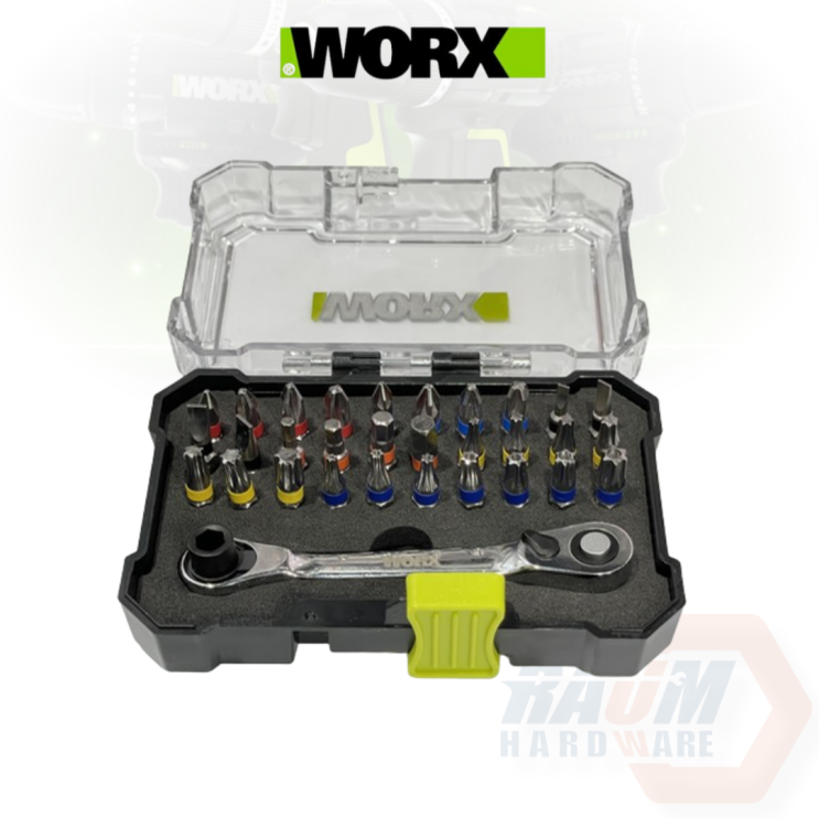 웍스 미니라쳇 드라이버 비트세트 Wa9314 31pcs 여수 웍스 대리점 라움하드웨어 Worx 전동공구 액세사리 부