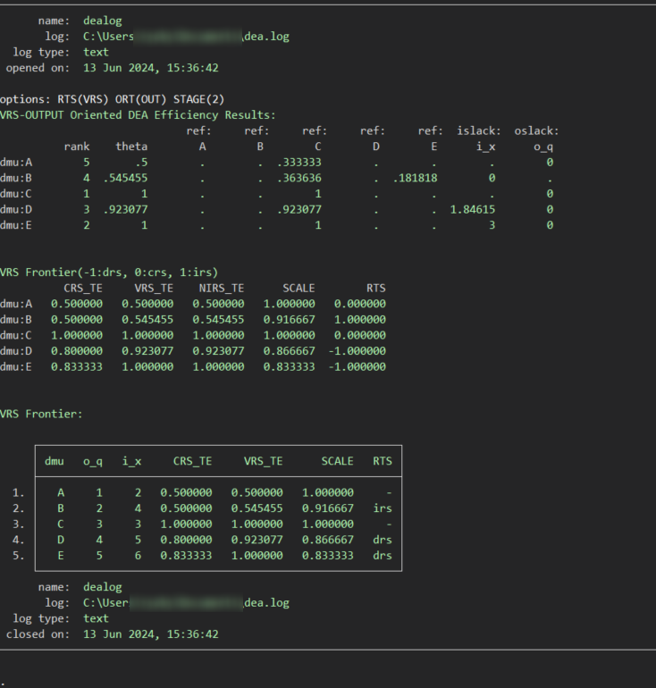 STATA통계 - DEA(Data Envelopment Analysis) : 자료포락분석 : 네이버 블로그