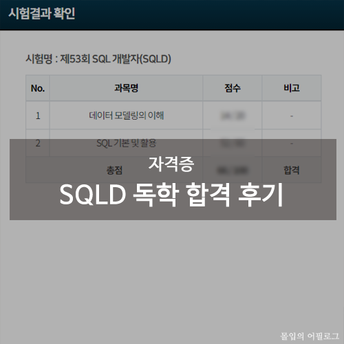 53회 SQLD 자격증 독학 합격 후기 : 네이버 블로그
