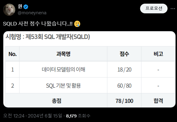 53회 SQLD 합격 후기! 요약본 공유 : 네이버 블로그