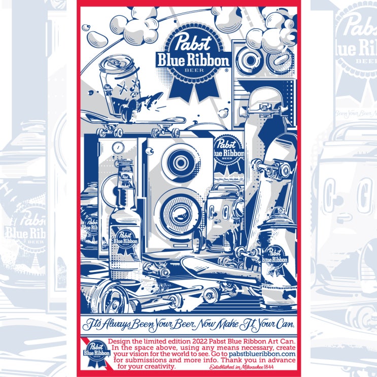 팹스트 블루리본 (Pabst Blue Ribbon) 맥주 브랜드 이야기, 문화, PBR 일러스트레이션 : 맥주 브랜드 그림 ...