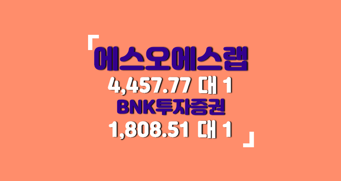 에스오에스랩 청약 최종경쟁률 균등배정 주식 수 비례경쟁률 네이버 블로그