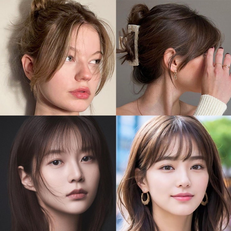 둥근얼굴형 헤어스타일 Best 레이어드컷 시스루뱅 사이드뱅 네이버 블로그
