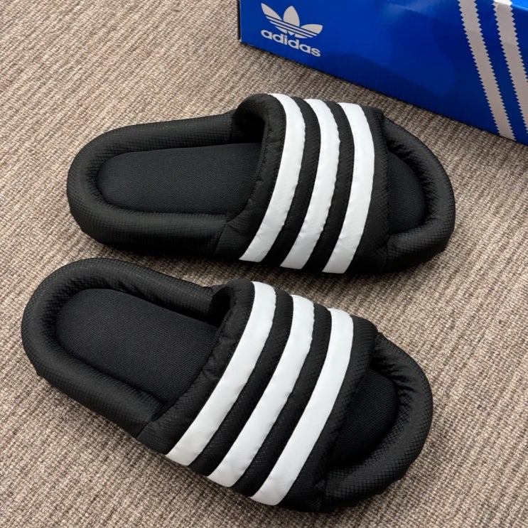 아디다스 아딜렛 24 코어블랙 검흰 슬라이드 슬리퍼 IF9263 여름 실내화 한정판 : 네이버 블로그