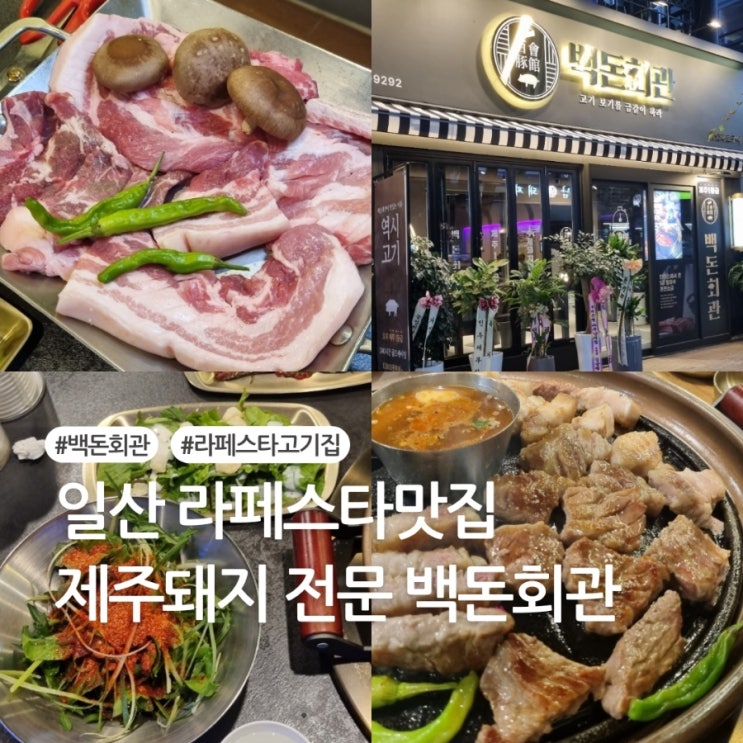 일산 라페스타 고깃집 역대급 제주돼지 백돈회관 네이버 블로그