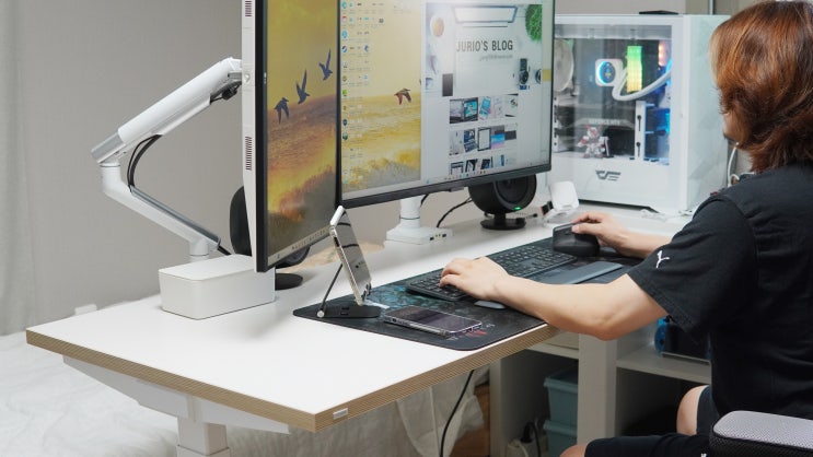 데스커 모션데스크 플러스 내돈내산 후기 전동 높이 조절 컴퓨터 책상 추천 네이버 블로그