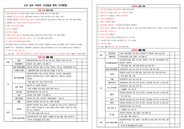 아파트 사전점검 체크리스트 준비물 셀프점검 후기 꿀팁 대행업체x 네이버 블로그
