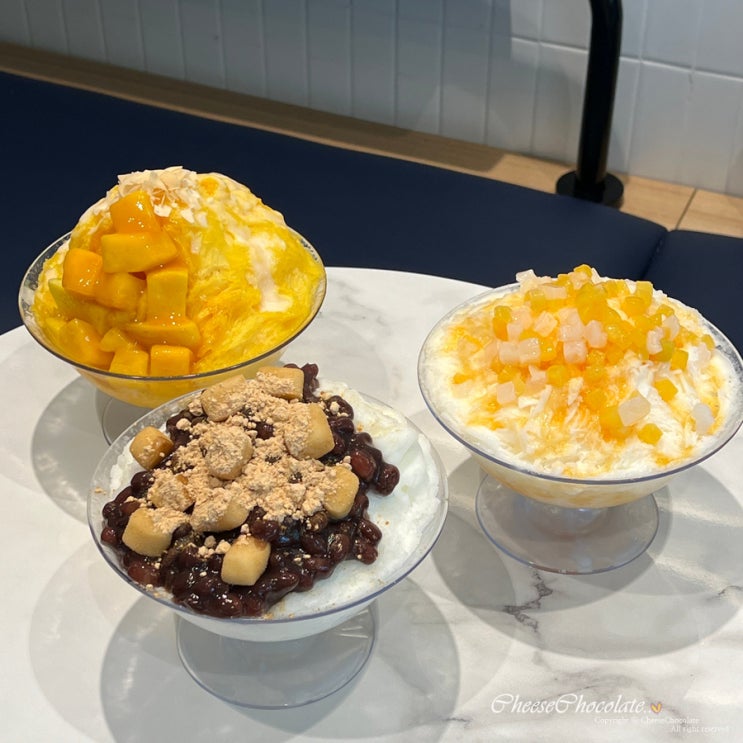 파리바게뜨 빙수 3종 후기 🍨 복숭아 애플망고 우유팥빙수까지~ 네이버 블로그