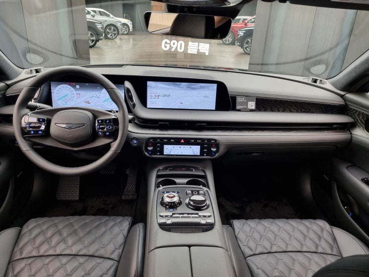 제네시스 G90 블랙 4인승 퍼스트 클래스 VIP 시트 실내 리뷰 : 네이버 블로그
