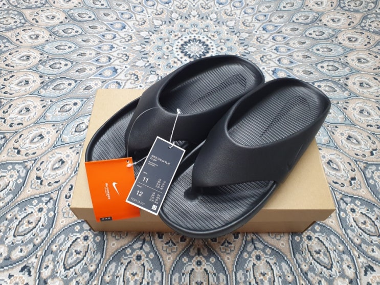 나이키 캄 플립플랍 블랙/블랙 NIKE CALM FLIP FLOP BLACK/BLACK FD4119-001 (feat.여름휴가때 ...