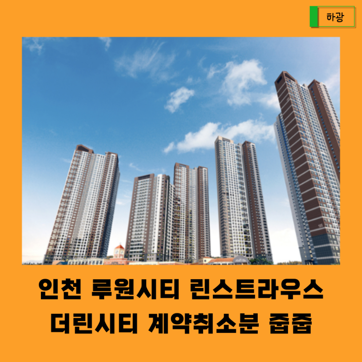 루원시티 린스트라우스 더린시티 계약취소 무순위 줍줍 네이버 블로그