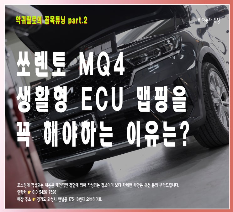 쏘렌토 MQ4 스마트 스트림 디젤 차량에 ECU 맵핑이 필요한 이유 : 네이버 블로그