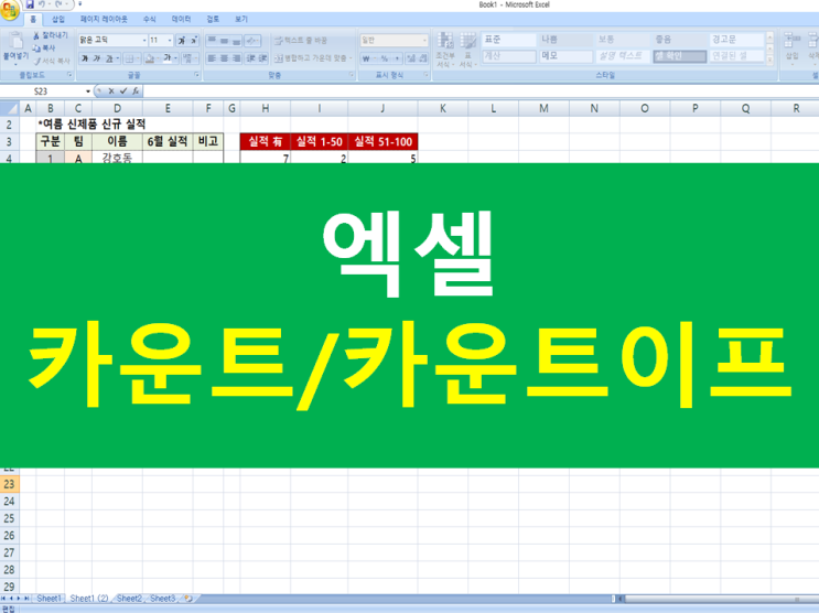 엑셀 카운트이프 Countif 활용법 간단 정리feat 카운트함수 Count 네이버 블로그
