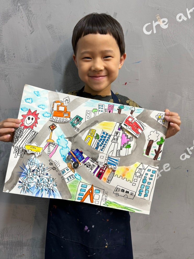하늘에서 본 우리동네 크라인 6·7세 수업 시흥시 정왕동 배곧 미술학원 창의미술 크리아트 네이버 블로그