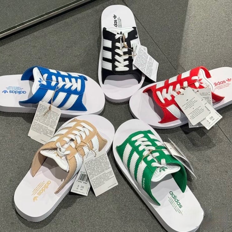 아디다스 가젤 비치 슬라이드 블랙화이트 베이지 레드 블루 그린 슬리퍼 JQ7421 JQ7422 JQ7424 JQ7425 ...