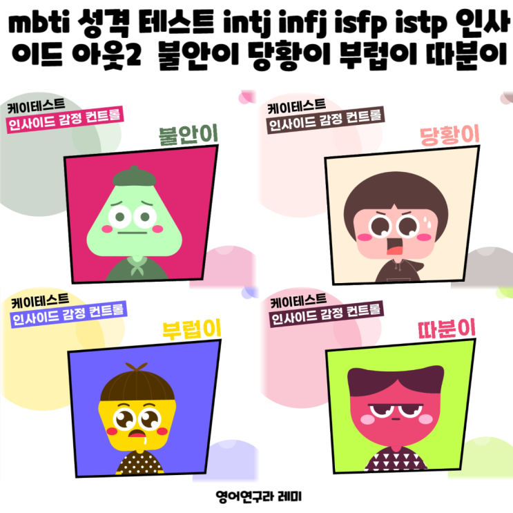 Mbti 성격 테스트 Intj Infj Isfp Istp 특징 모음 인사이드 아웃2 캐릭터 불안이 당황이 부럽이 따분이