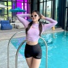 디스커버리 여성 수영복 여자 크롭 래쉬가드 세트 입고 호캉스 수영 즐기기 네이버 블로그