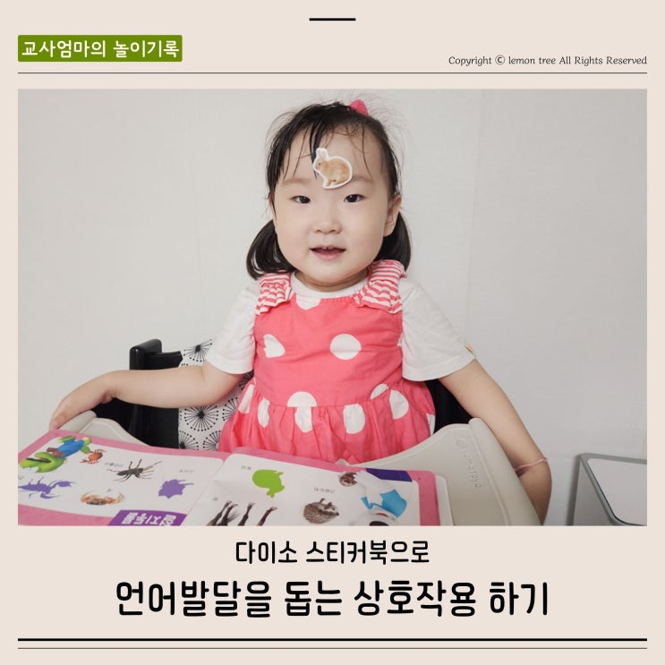 다이소 스티커북으로 언어발달 상호작용 놀이 만2세 만3세 말놀이 네이버 블로그