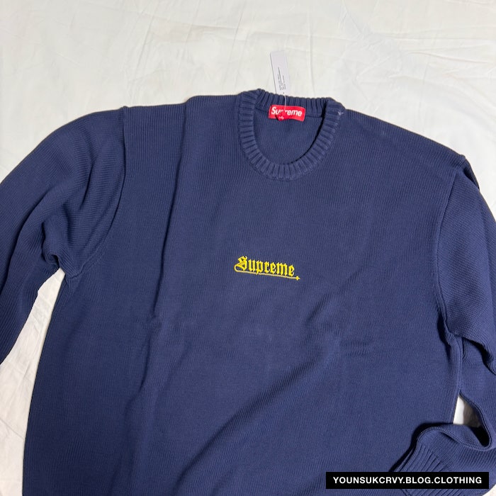 Supreme Old English Sweater Navy 24SS : 슈프림 올드 잉글리시 스웨터 네이비 24SS : 네이버 블로그