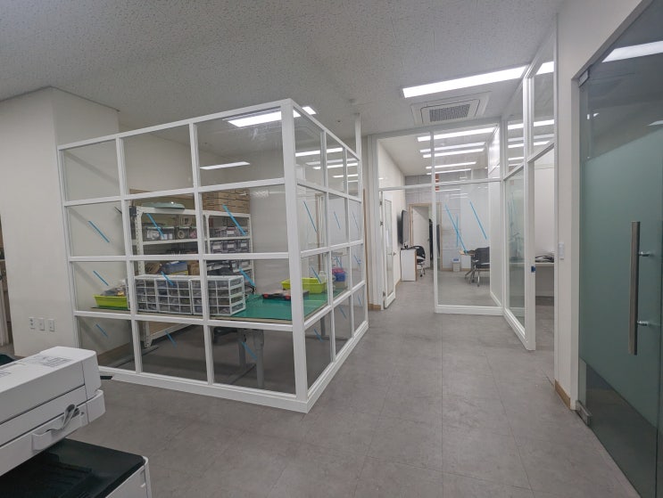 구로칸막이 사무실 유리칸막이 + 경량칸막이 시공 현장 : 네이버 블로그