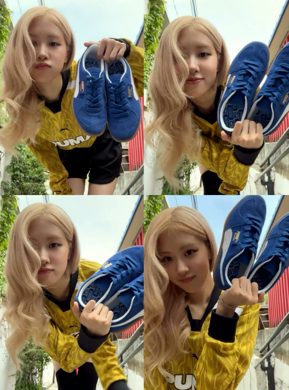 푸마puma 엠버서더 로제가 추천하는 팔레르모 빈티지 스니커즈 코디 이렇게 네이버 블로그