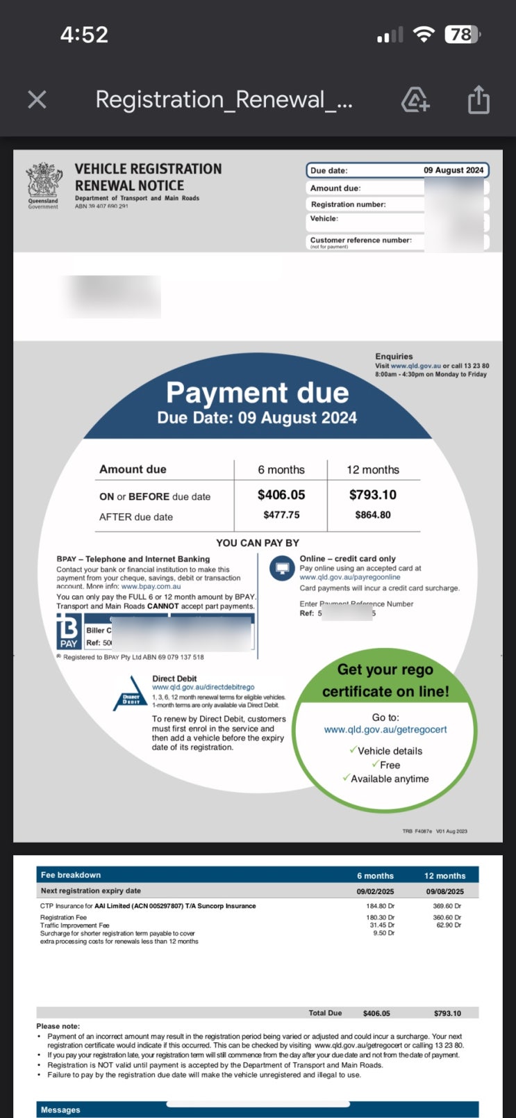 호주 워킹홀리데이 ★ 차량 레조 REGO 등록 및 연장 온라인으로 쉽게 하기 (수수료 없이 Bpay 결제) : 네이버 블로그