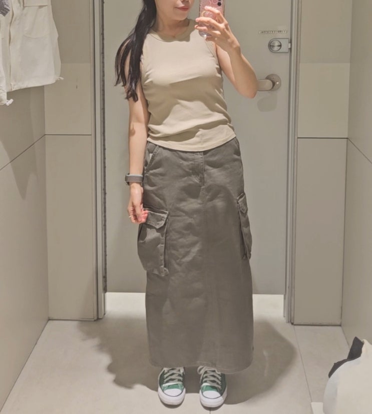 159cm 에잇세컨즈 여름슈퍼세일 세일상품 입어보기카고스커트 나시 스트링반팔가디건 반팔점퍼 버뮤다팬츠 네이버 블로그