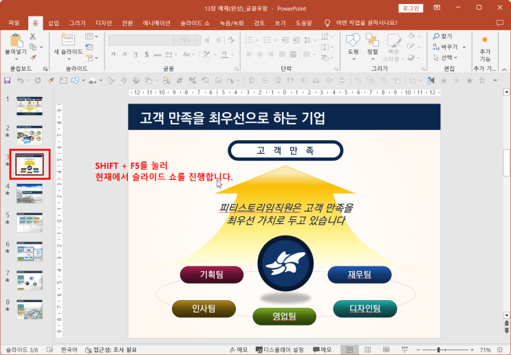 간단한 파워포인트 슬라이드 쇼 실행 팁 발표자 도구 활용 펜 지우개 레이저 포인터 형광펜 네이버 블로그