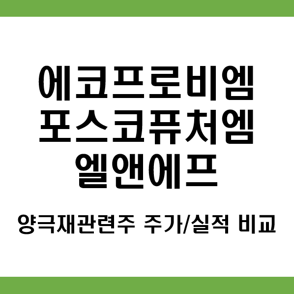 양극재관련주 24년 1분기 실적과 주가비교에코프로비엠 포스코퓨처엠 엘앤에프 네이버 블로그