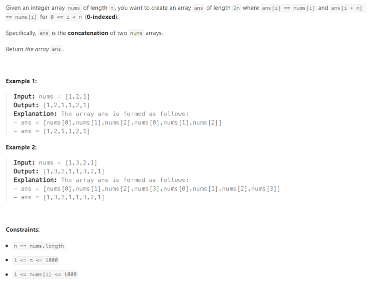 JAVA_LeetCode 1929_Concatenation of Array : 네이버 블로그